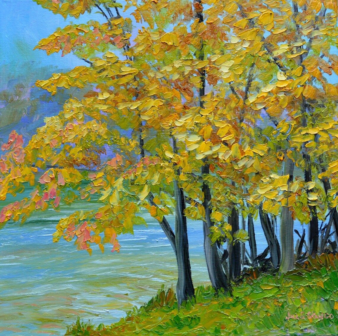 Fall Landscape Print, Original Tree Painting, Fall Decor, Oil Painting ...