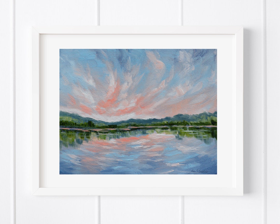 Lake Landscape Original Painting, 8x10 Landscape Painting, Painting on ...