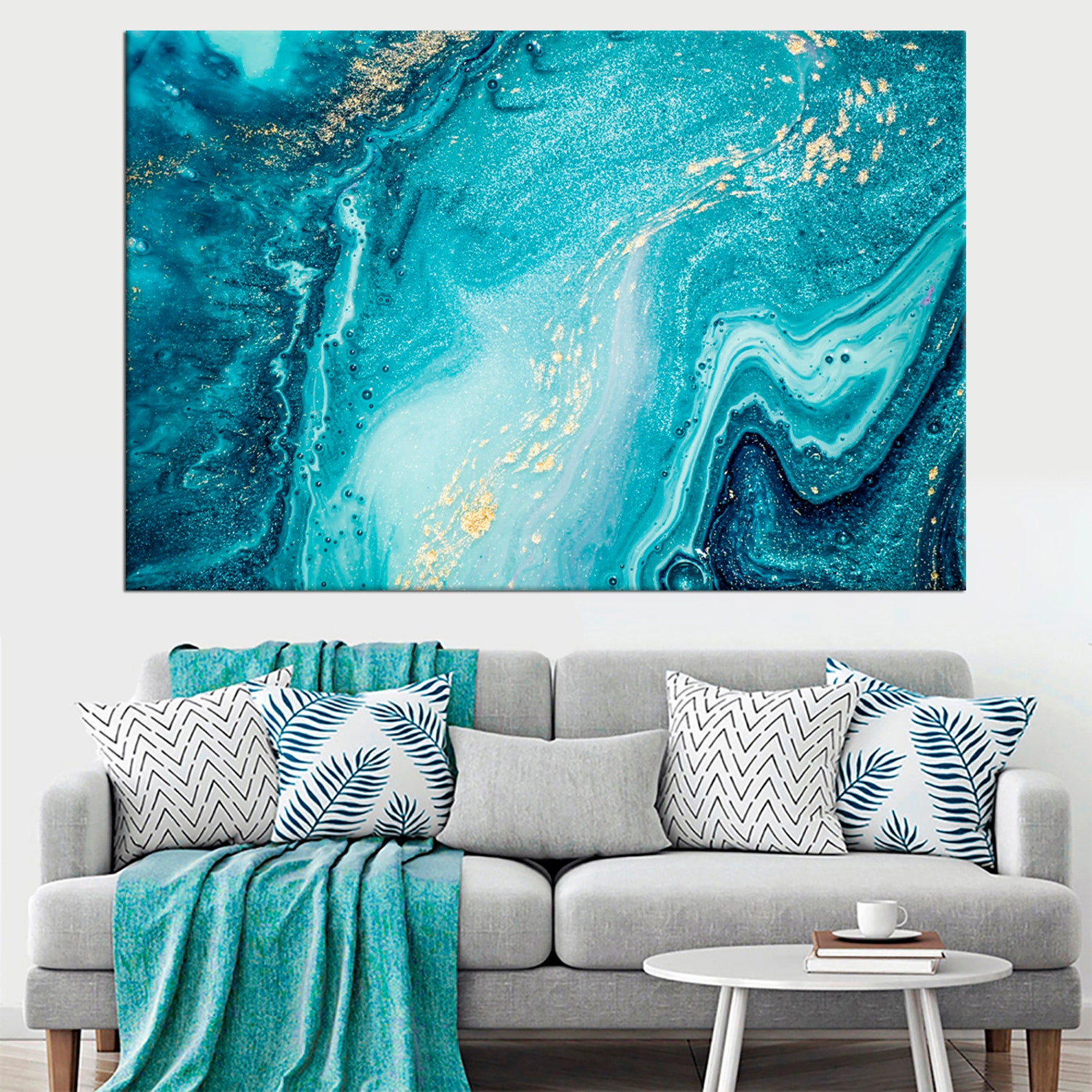 Marble Print Stretched Canvas Marble large wall decor Abstract | Etsy