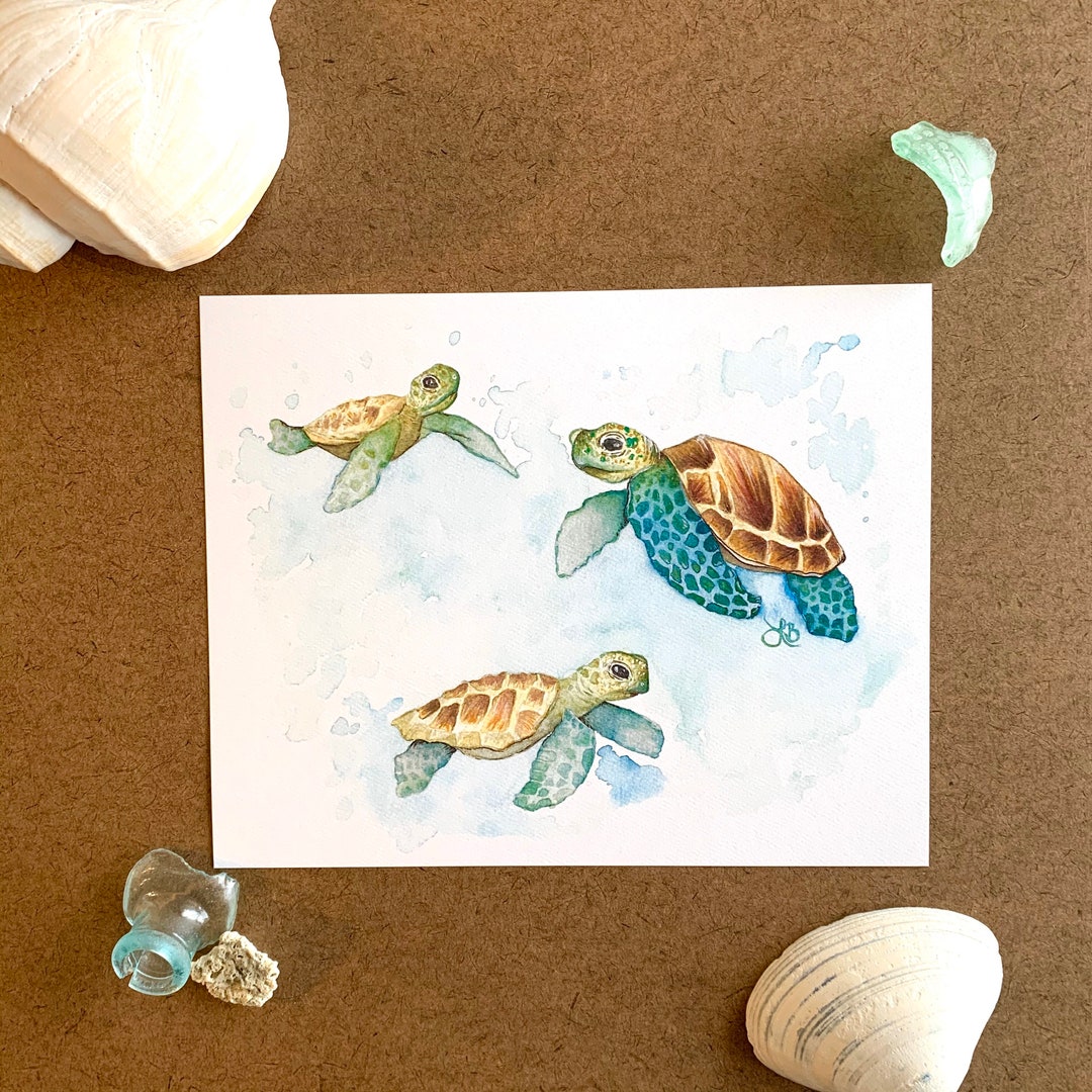 Baby Sea Turtles Art Print - Etsy