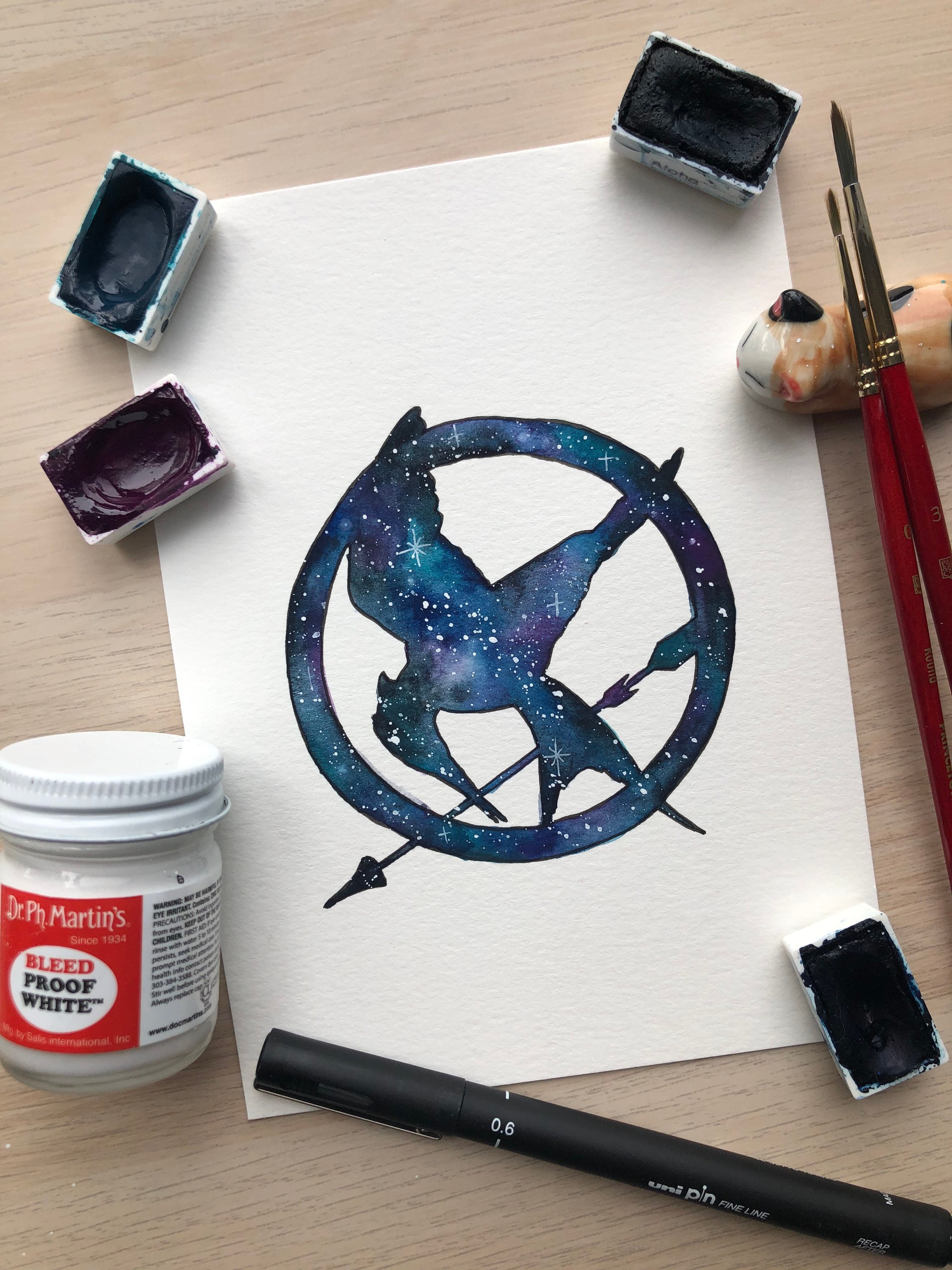 Mockingjay Pin On Fire Drawing