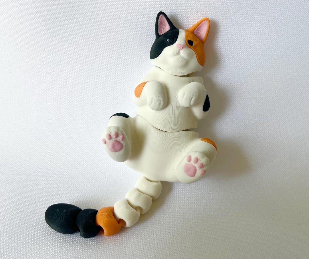 Flexi Kitty Figurine: 3D Printed Cat - Etsy