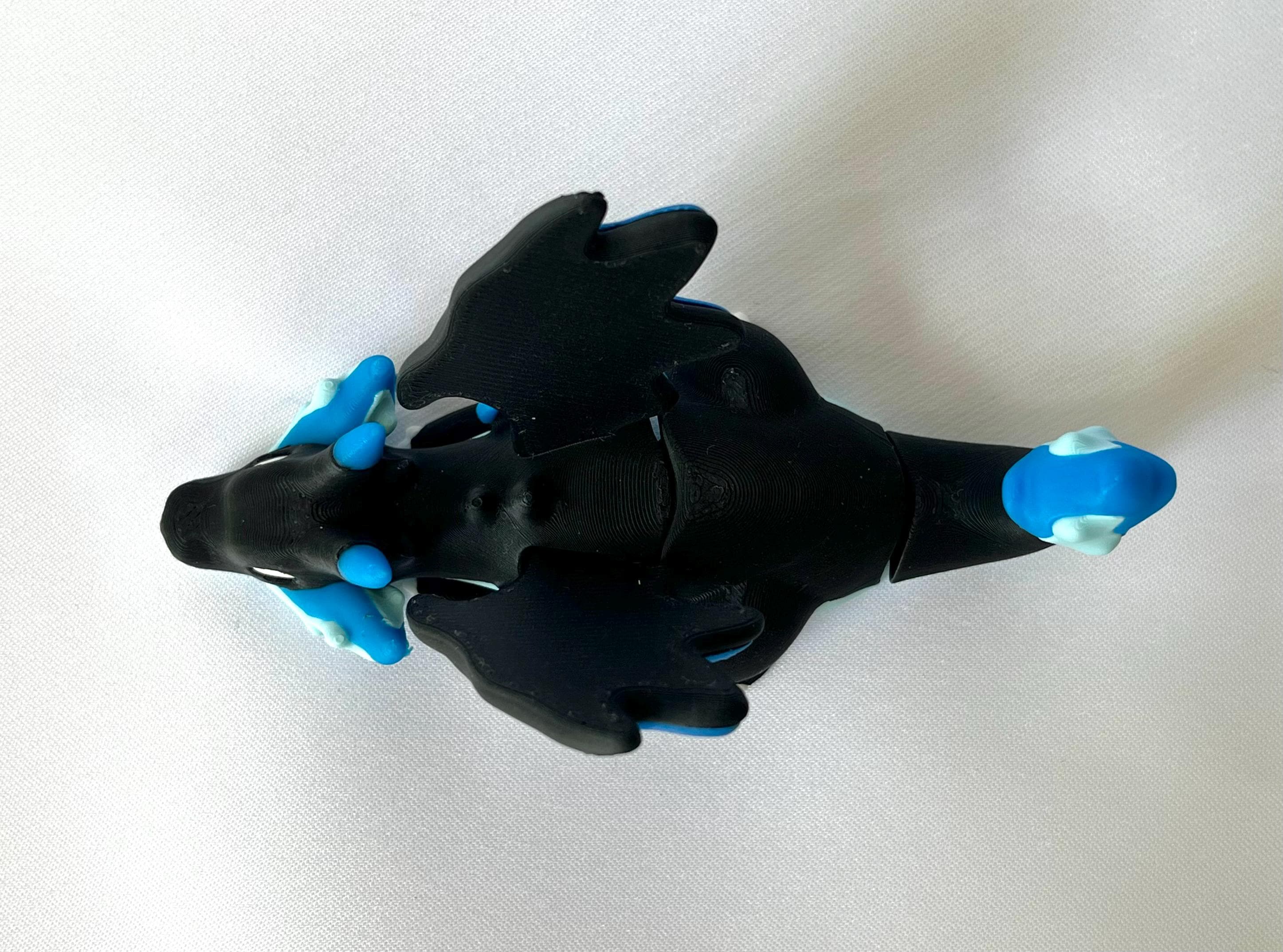 Flexi Mega Charizard X Figurine: 3D Printed Dragon - Etsy
