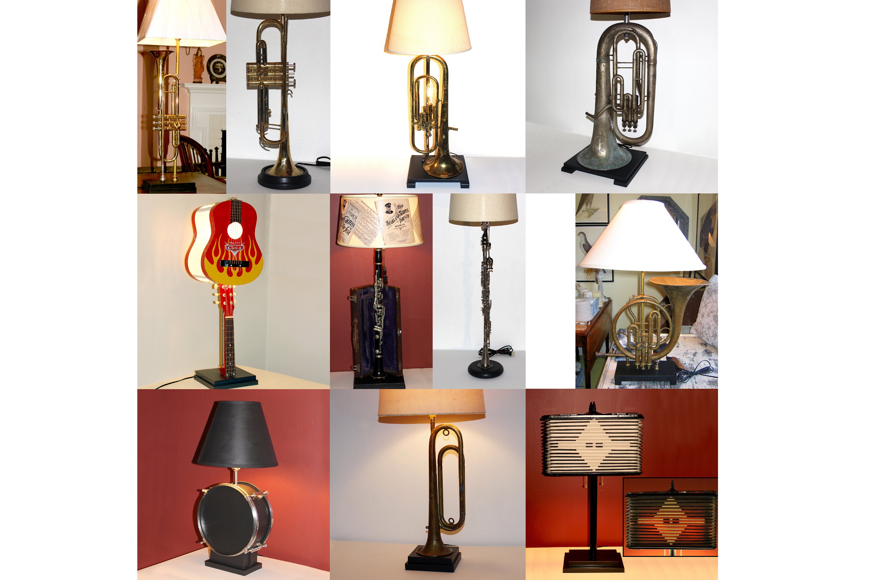 Custom Musical Instrument Lamp Made From YOUR Instrument - Etsy