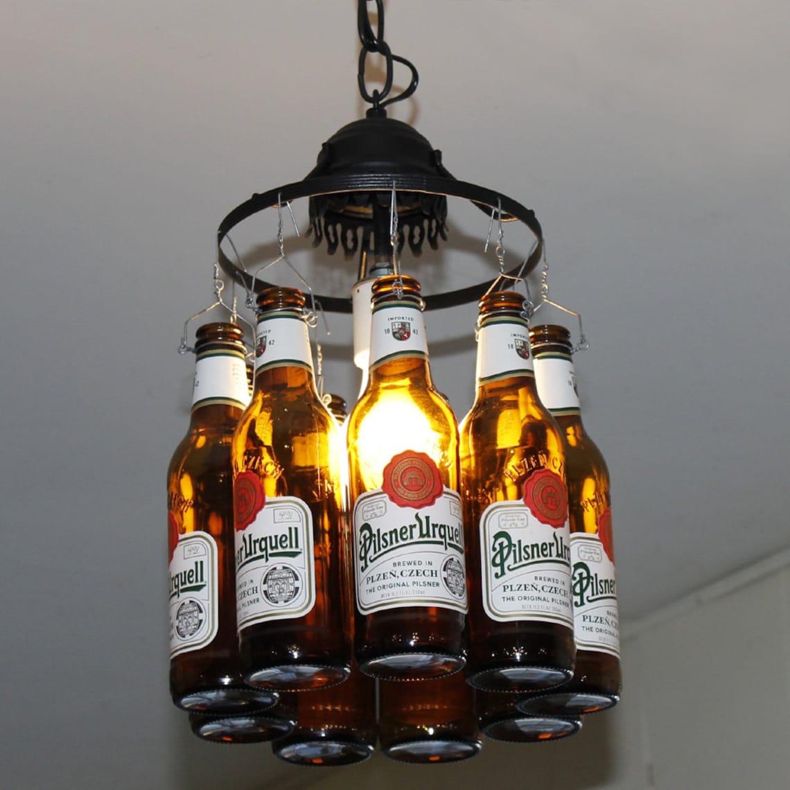 Beer Bottle Ceiling Light - Etsy