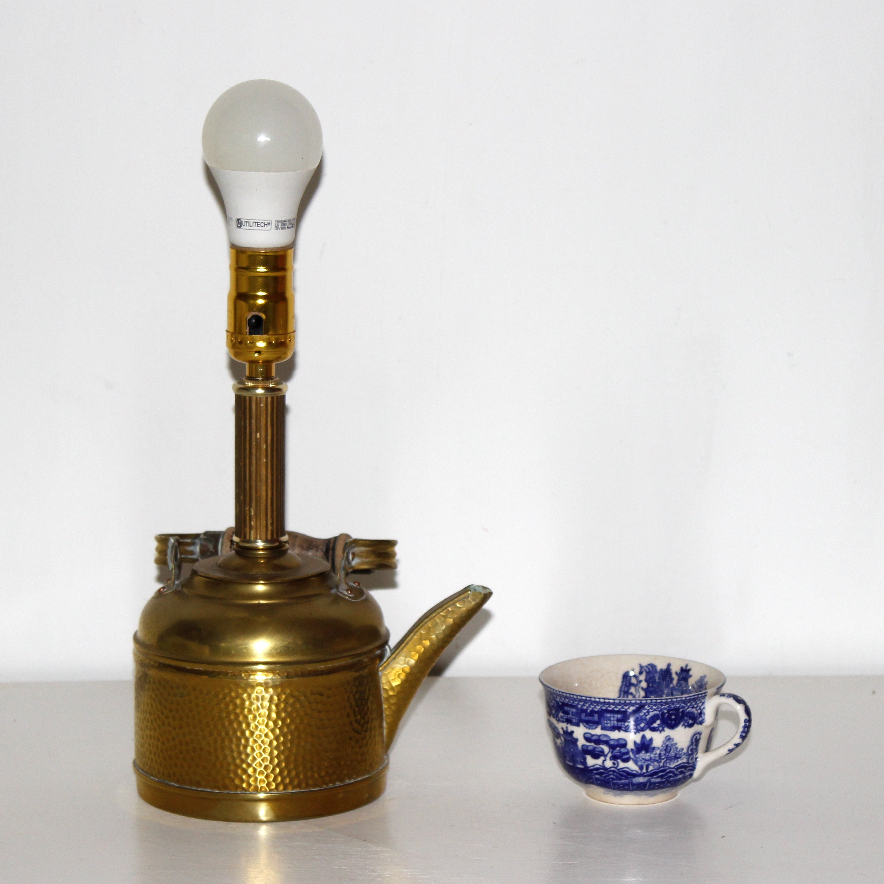 Vintage "yellow" Brass Tea Kettle Lamp (without Shade) - Etsy