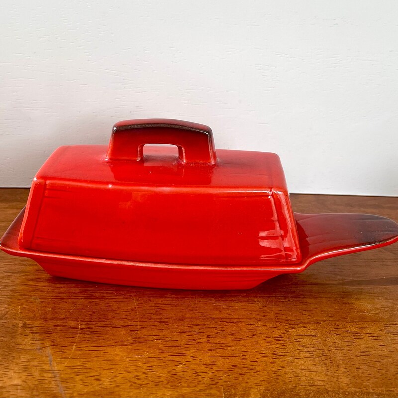 Red Butter Dish - Etsy