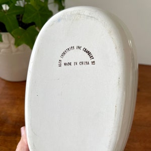 Set of 2 Alco Stoneware Oval Dishes Green Spongeware With Red Apples ...