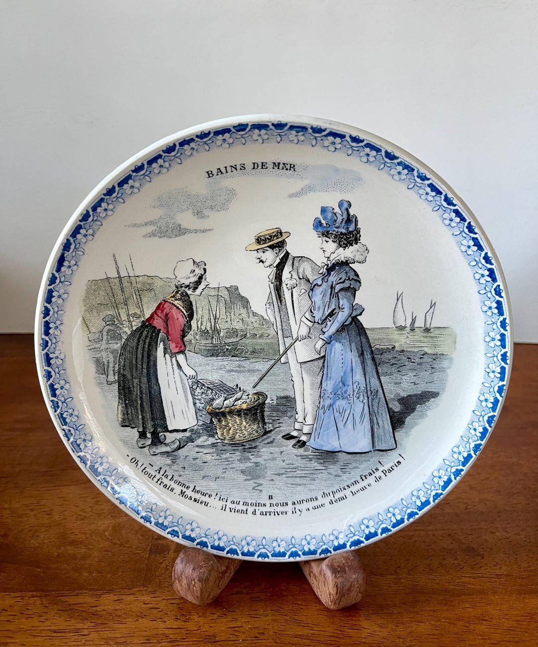 Vintage France Bains De Mer Plates Montereau HBCM, Decorative Vintage ...