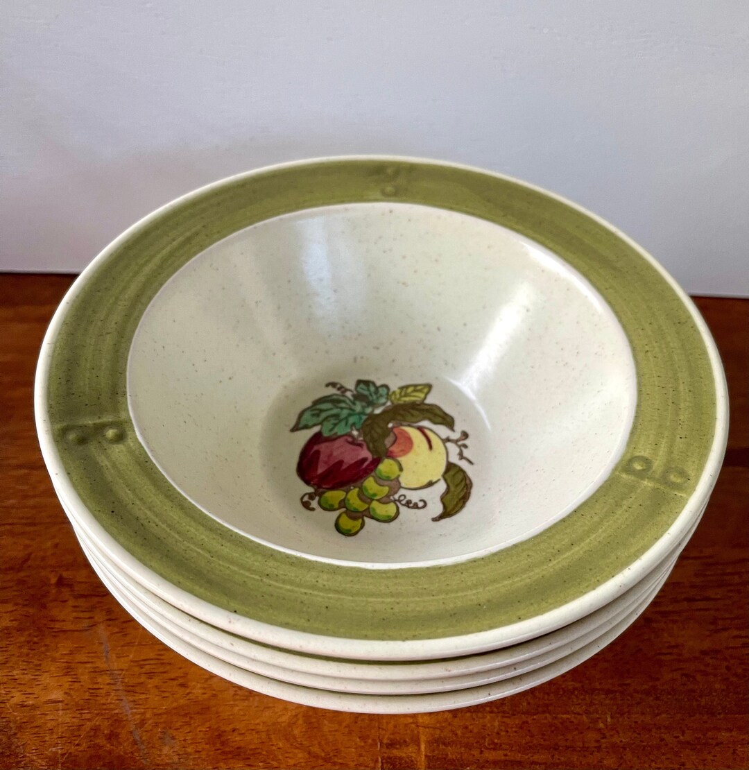 Set of 4 Metlox Poppytrail Vernon Cereal Bowls Made in Provincial Fruit ...