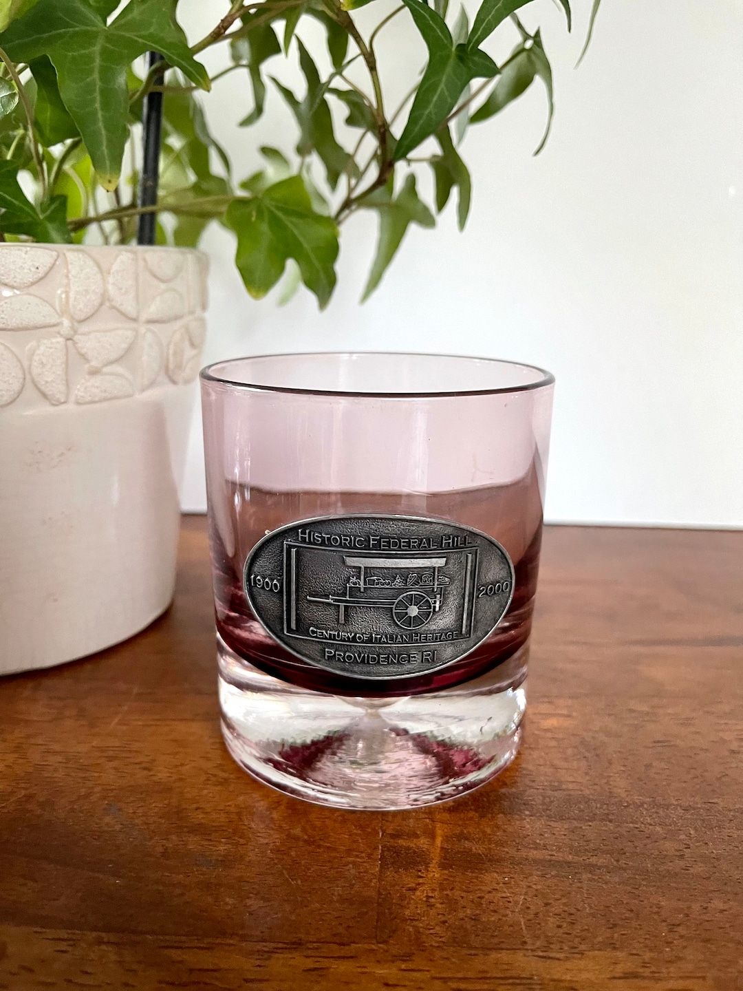 Pink Old Fashioned Whisky Glass Historic Federal Hill - Etsy