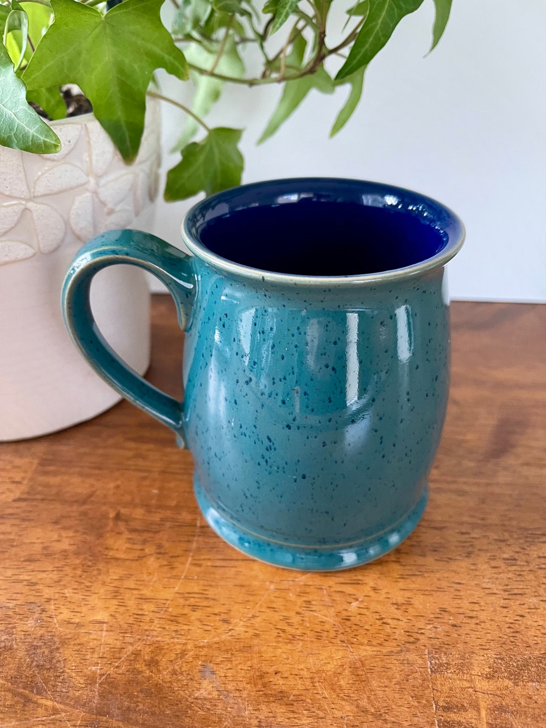 Denby HARLEQUIN Tudor Mug Green/blue Made in England, Denby-langley ...