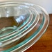 Set of 3 Pyrex Glass Nesting Mixing Bowls Made in USA Vintage Blue Tint ...