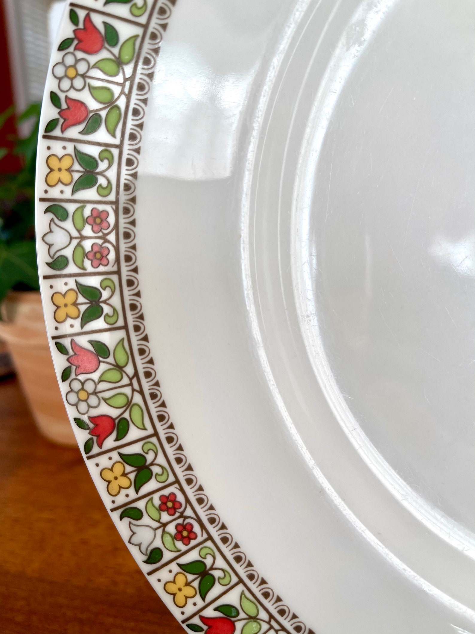 4 Royal Doulton Fireglow Dinner Plates: Fine China Floral Band - Etsy