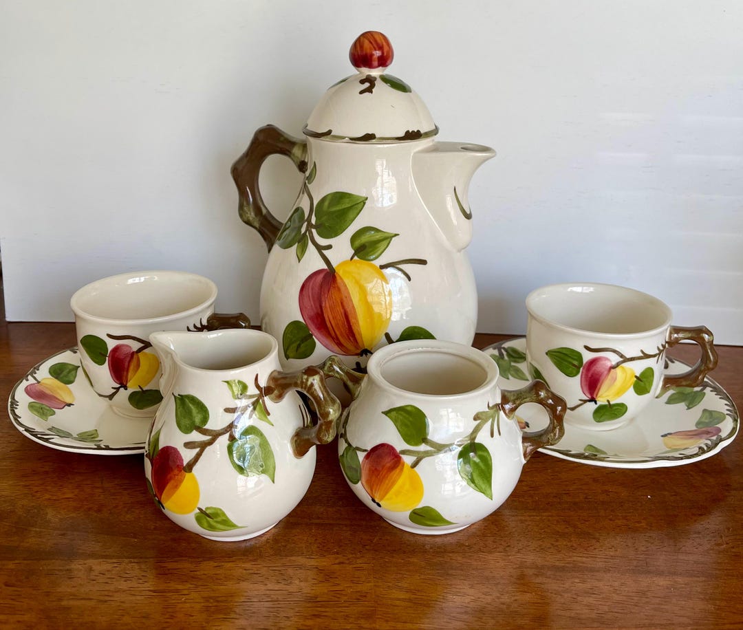 Vintage Villeroy & Boch Ma Pomme Coffee Set: Coffee Pot, Creamer, Sugar ...