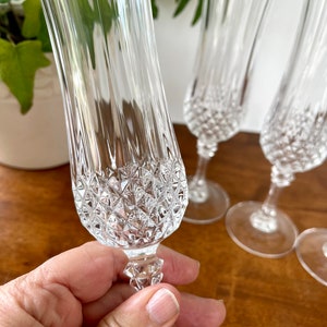 Vintage Darques Longchamp Cut Glass Crystal Champagne Toasting Flutes ...