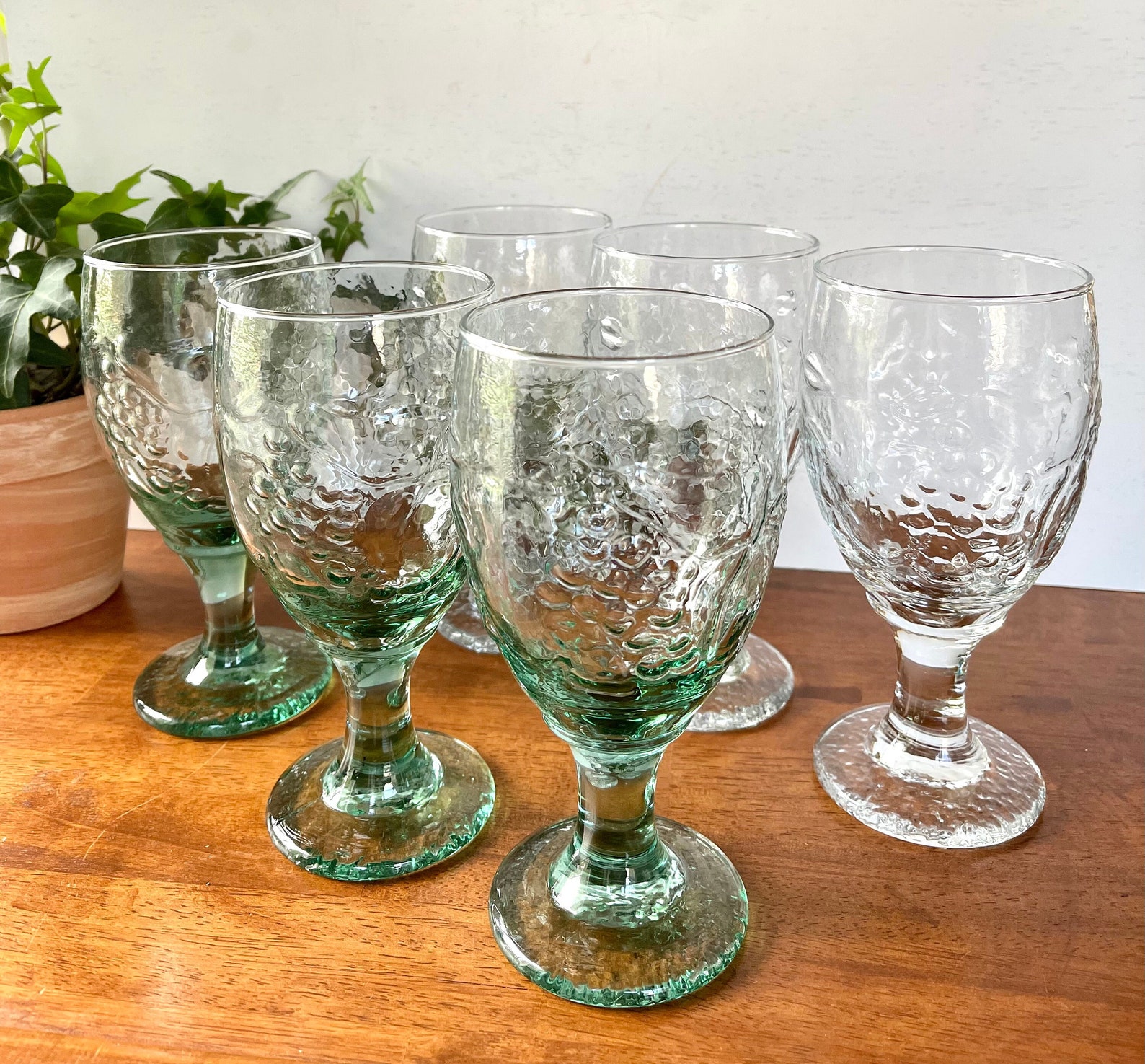 Libbey Orchard Fruit Spanish Green and Clear Glass Raised | Etsy