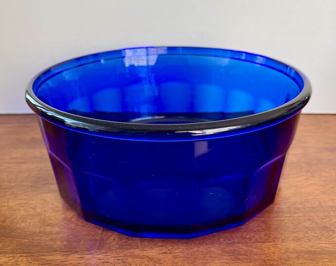 Vintage Arcoroc France Cobalt Blue Large Glass Serving Salad Bowl ...