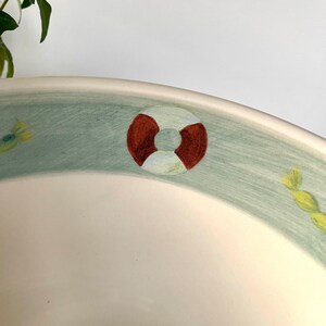 Oxney Hand Painted Green Pottery Lighthouse Large Bowl Nautical ...