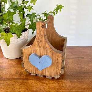 Vintage Primitive Wooden Caddy, Wooden Boho Utensil Carrier, Farmhouse ...