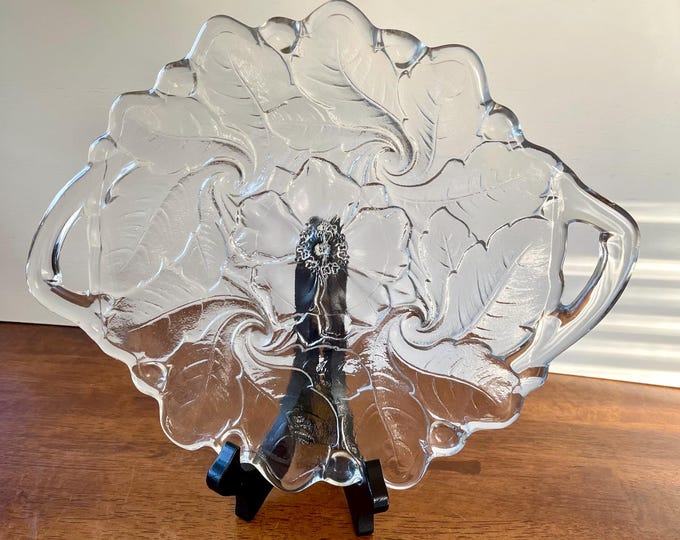 Princess House Glass Fantasia Pattern Serving Platter With Handles ...