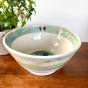 Oxney Hand Painted Green Pottery Lighthouse Large Bowl Nautical ...