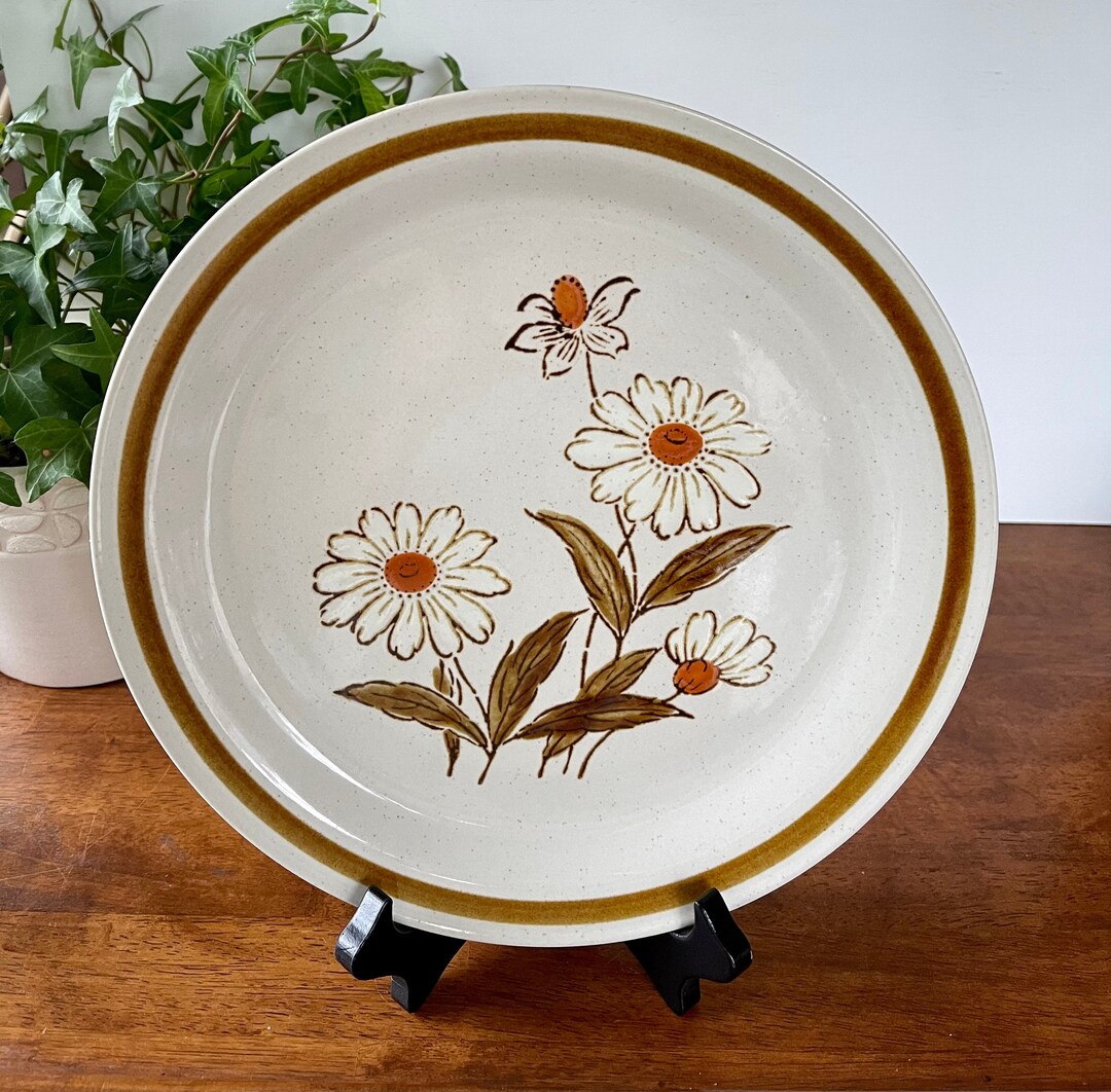 Vintage 1970s Stoneware Dinner Plates - Old Brook Trailwoods Pattern ...
