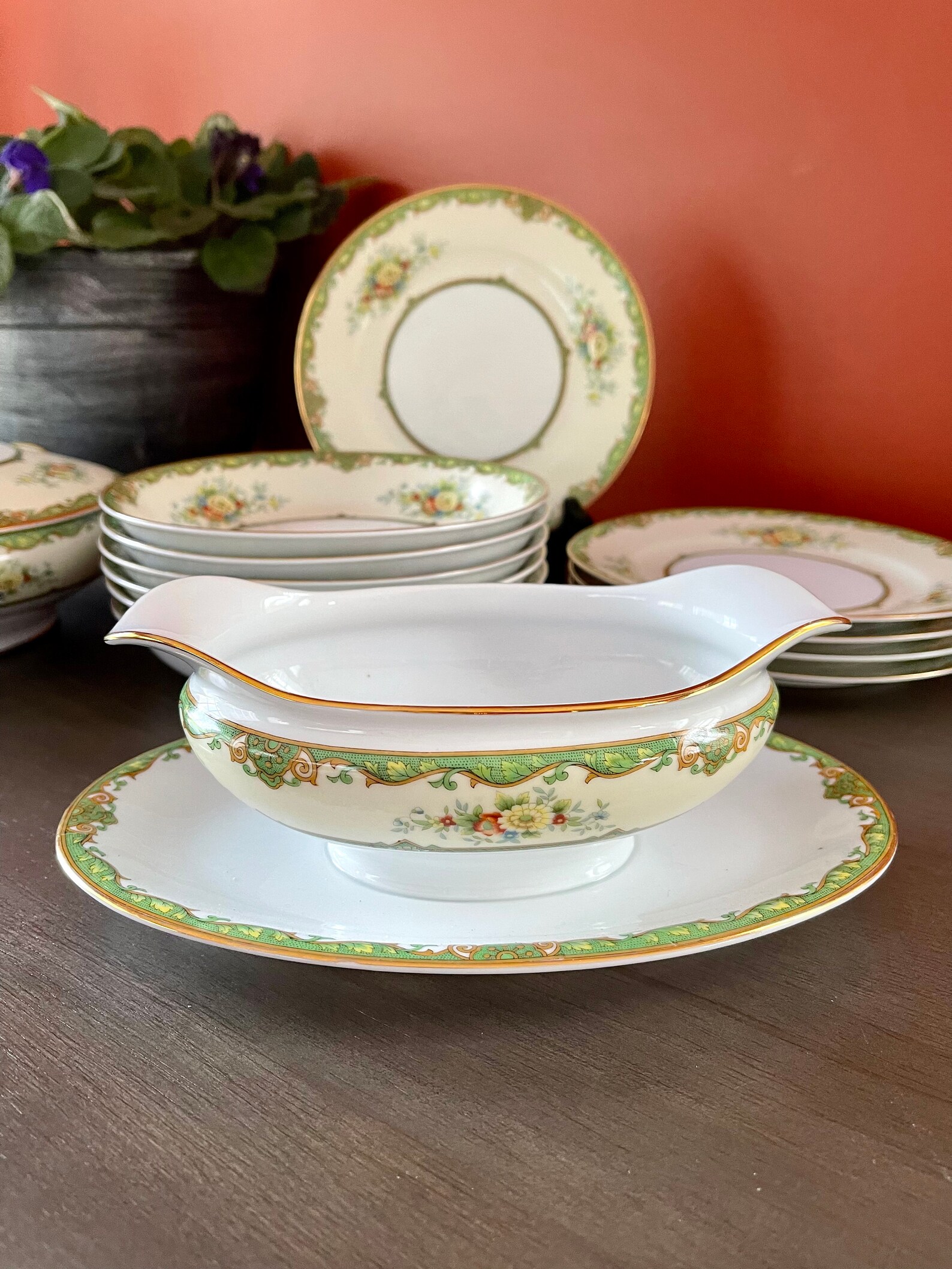 Noritake Morimura China With Green M Mark - Vintage Dinnerware and ...