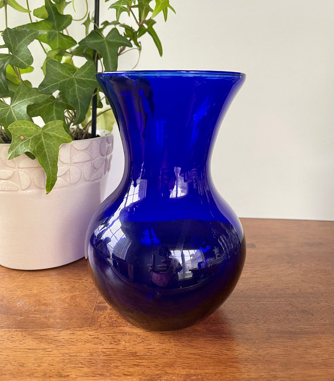 Libbey Blue Vase - Vintage Libbey Cobalt Blue Glass Floral Vase - Etsy
