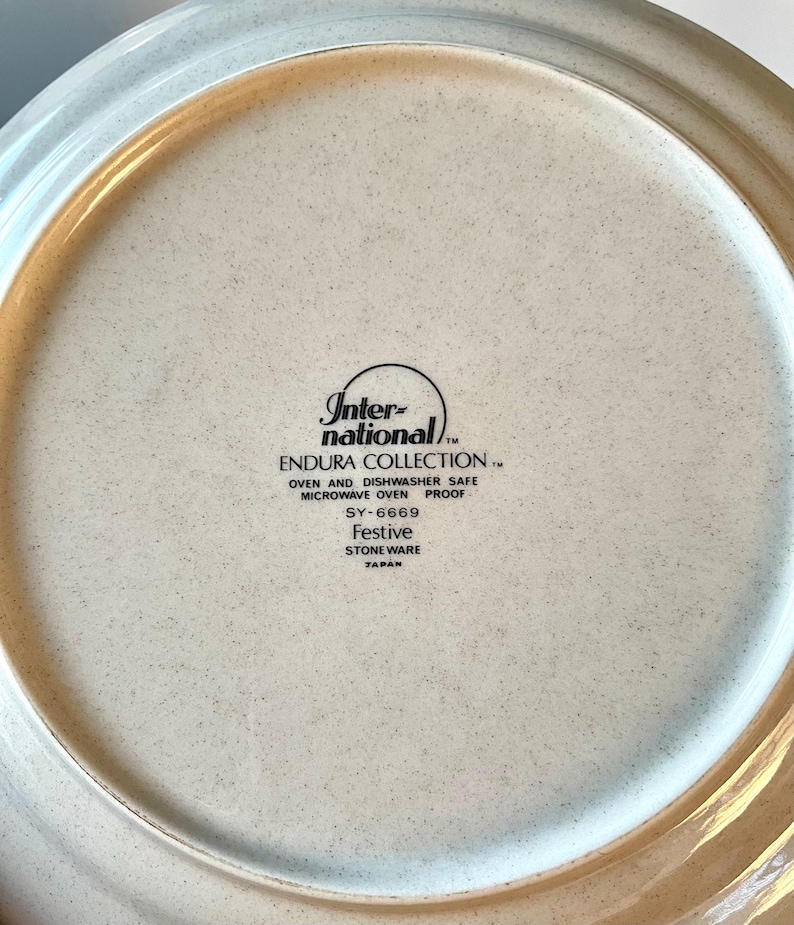 Floral Stoneware Dinner Plates: International Endura Festive Japan, Set ...