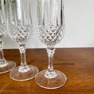 Vintage Darques Longchamp Cut Glass Crystal Champagne Toasting Flutes ...