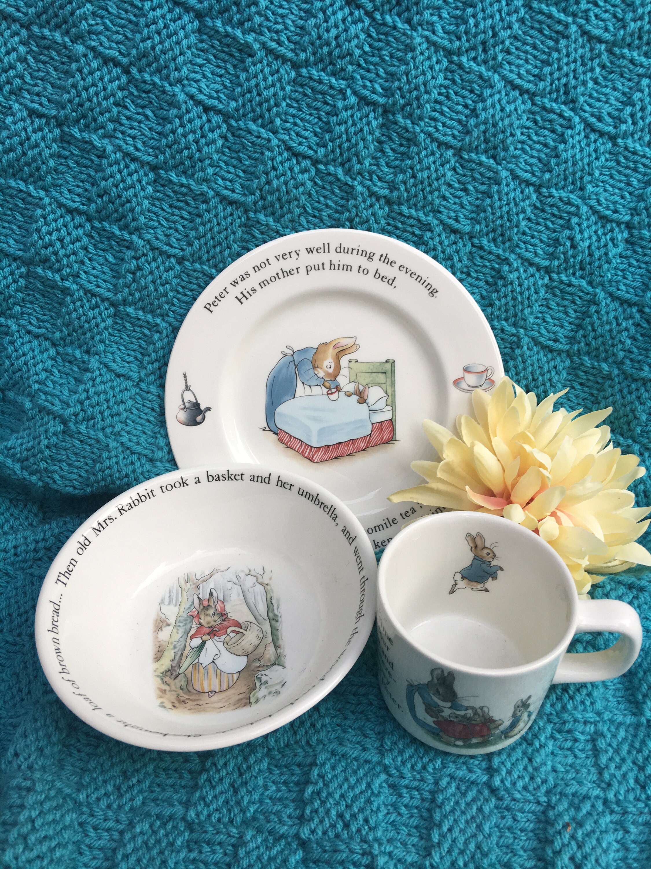 Vintage Wedgwood Peter Rabbit Three Piece Set Vintage | Etsy