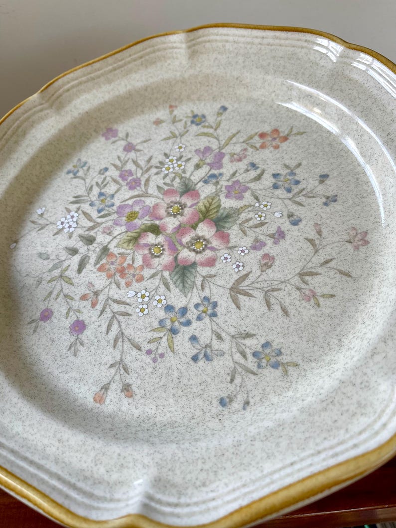 Mikasa Garden Club Dinner Plates: Pink Floral Set of 4 - Etsy Canada