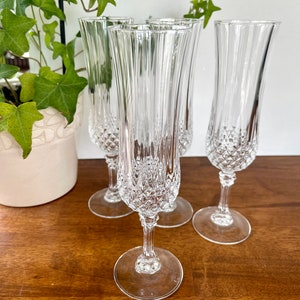 Vintage Darques Longchamp Cut Glass Crystal Champagne Toasting Flutes ...