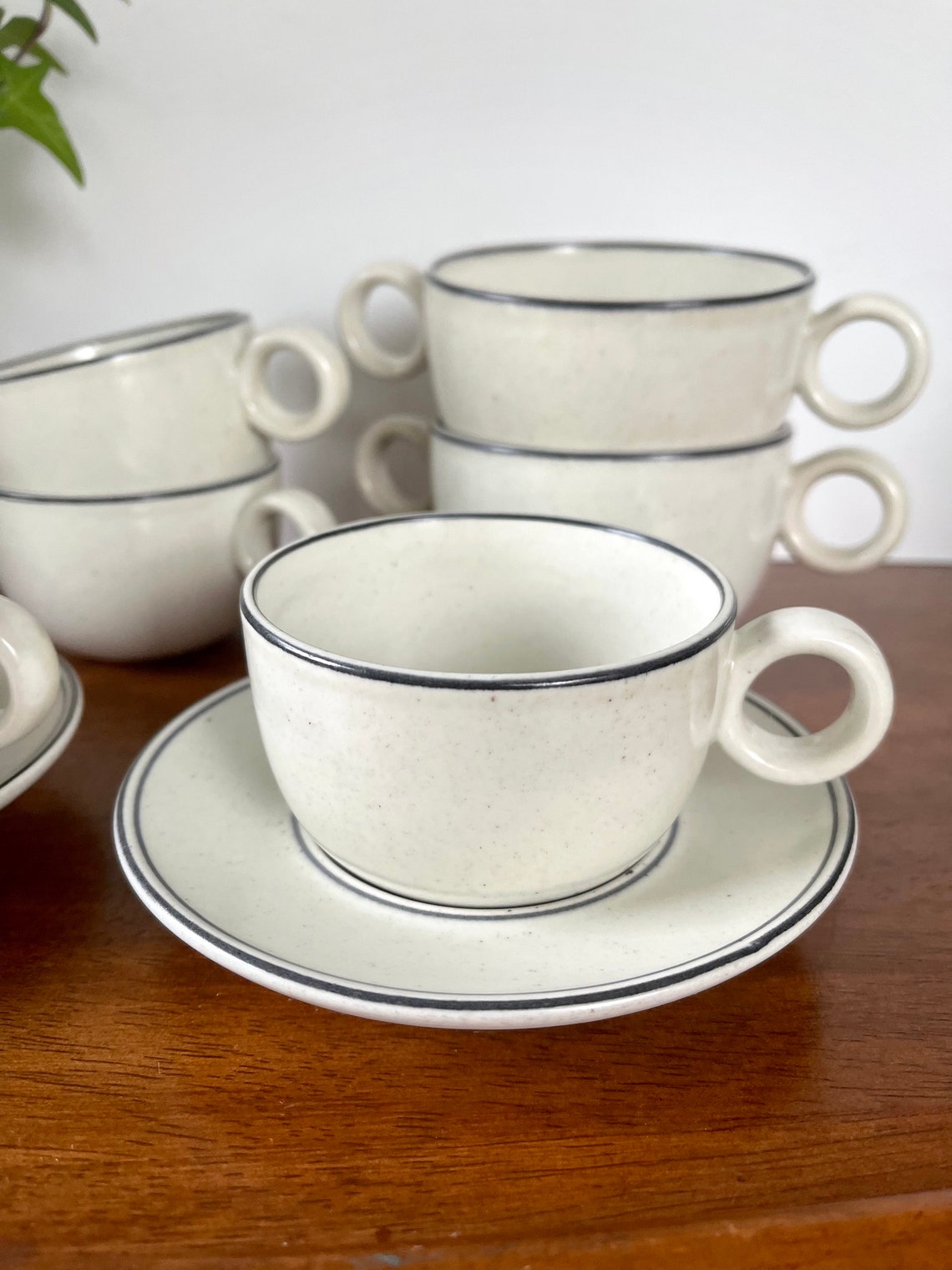 Gustavsberg Birka Stoneware Cup/saucer: Swedish Pottery - Etsy