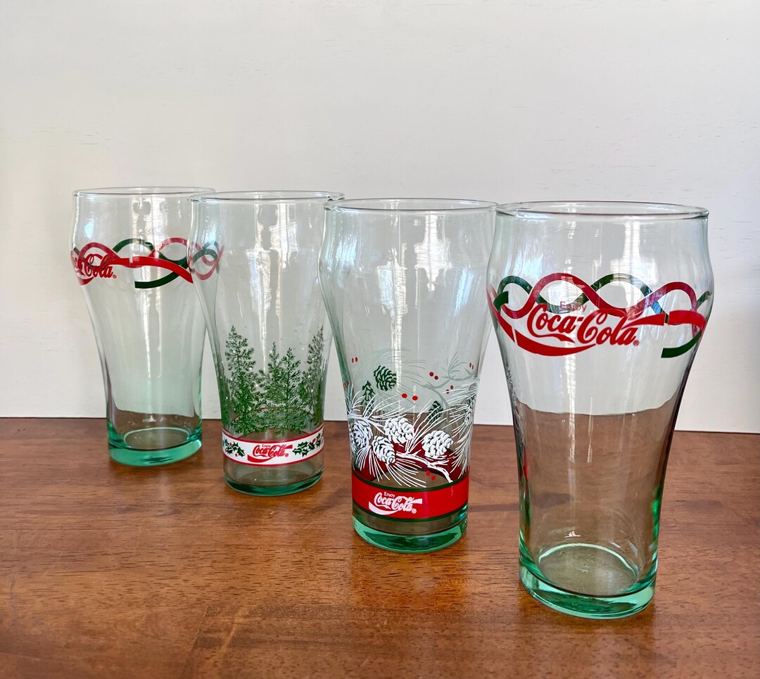 Vintage Coca Cola Christmas Glasses: Holiday Tumblers, Set of 4 - Etsy