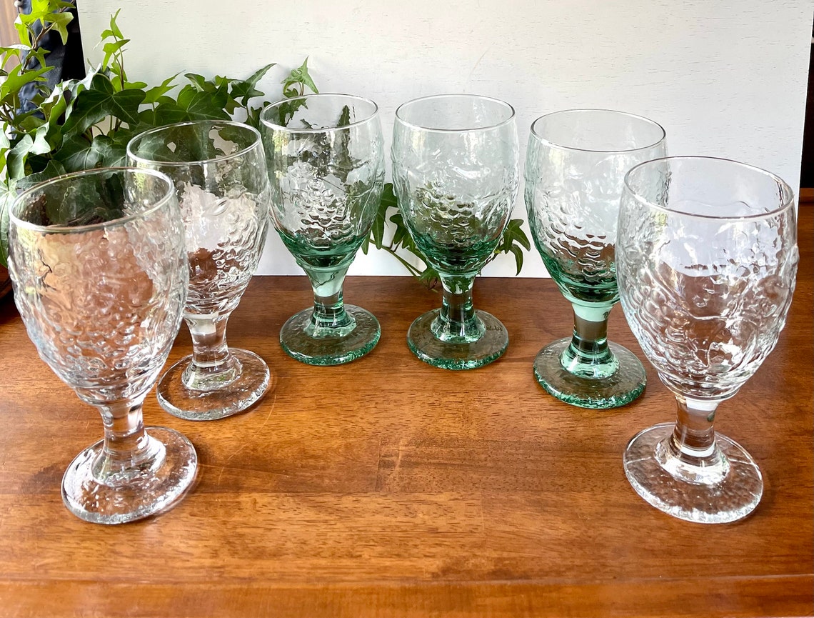 Libbey Orchard Fruit Spanish Green and Clear Glass Raised | Etsy