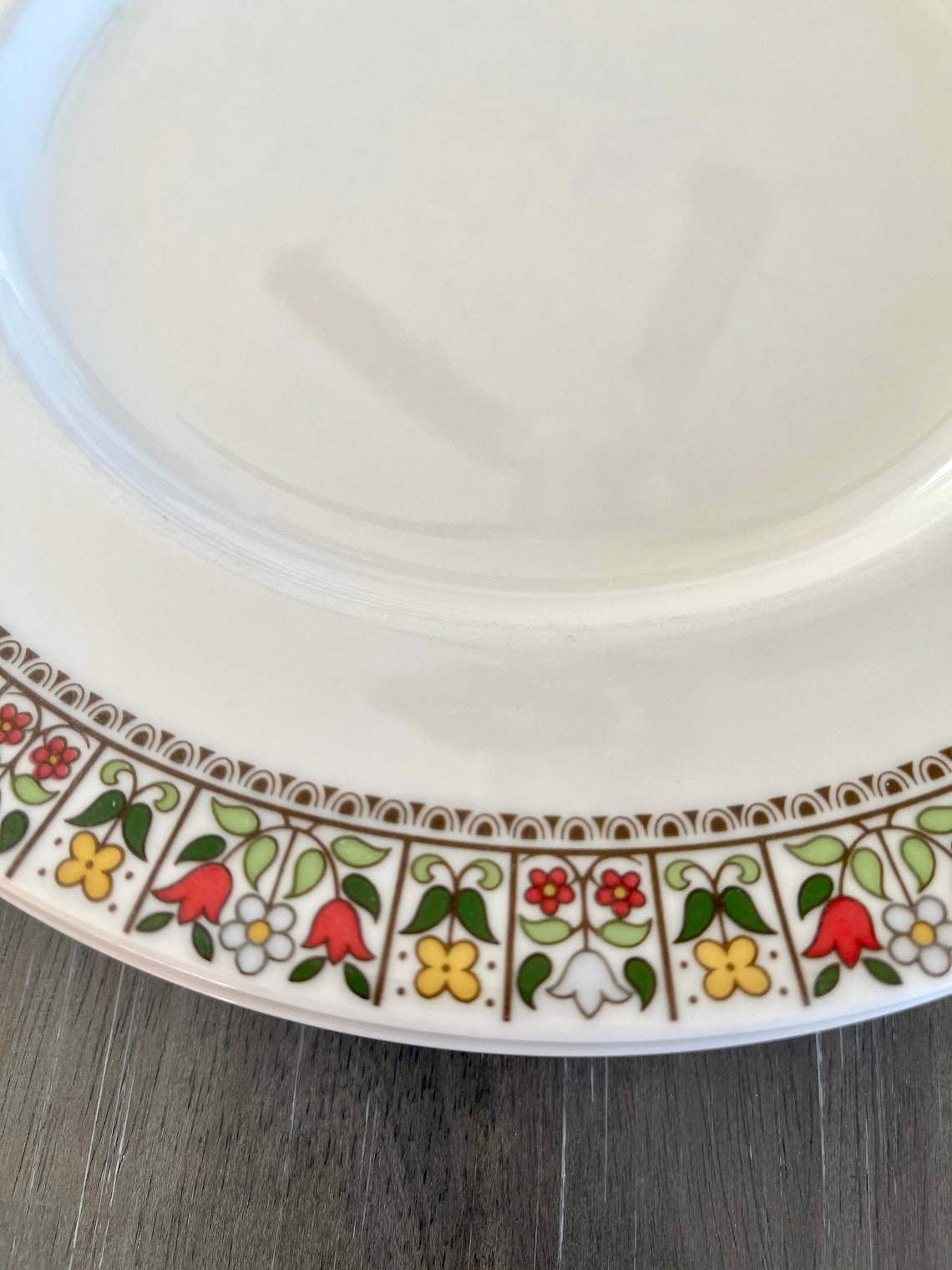 4 Royal Doulton Fireglow Dinner Plates: Fine China Floral Band - Etsy