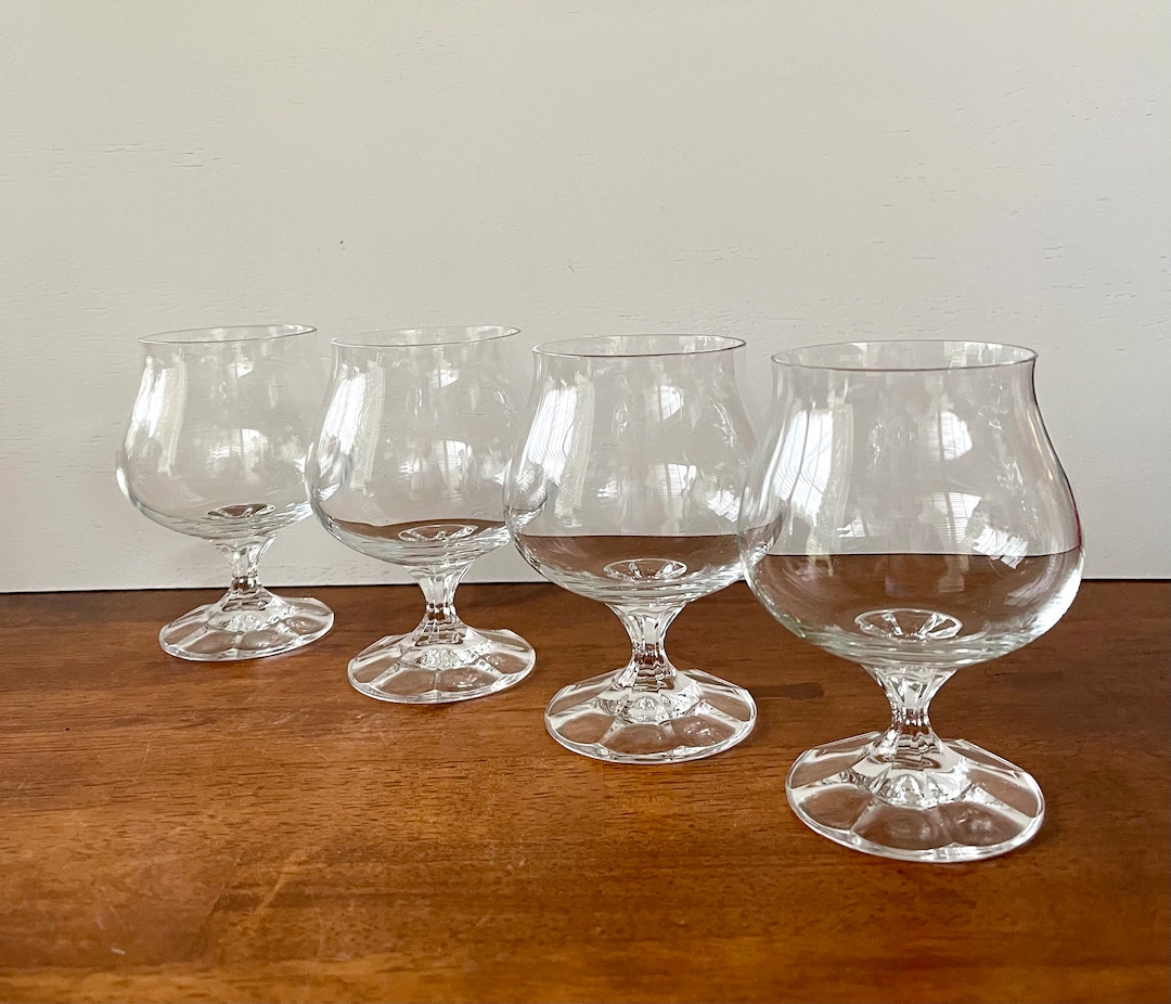 Set of 4 Brandy Snifters “diana” by Bohemia Crystal-crystalex, Crystal ...