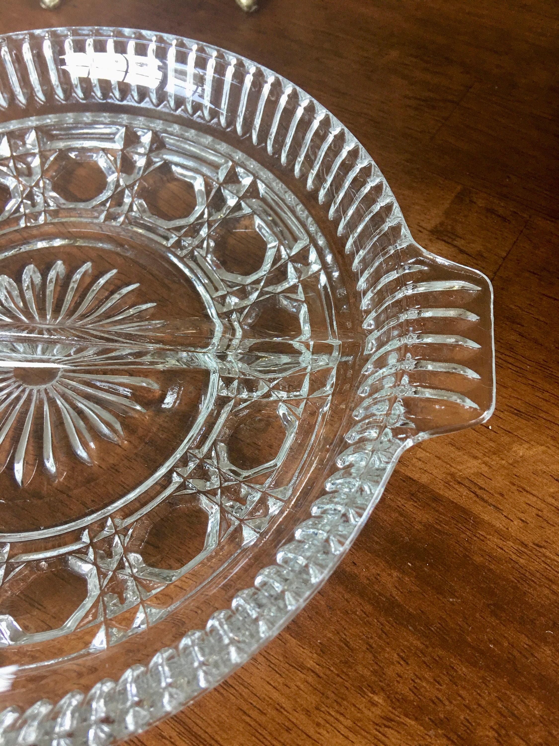Divided Relish Dish Clear Glass Relish Tray Glass Trinket Etsy