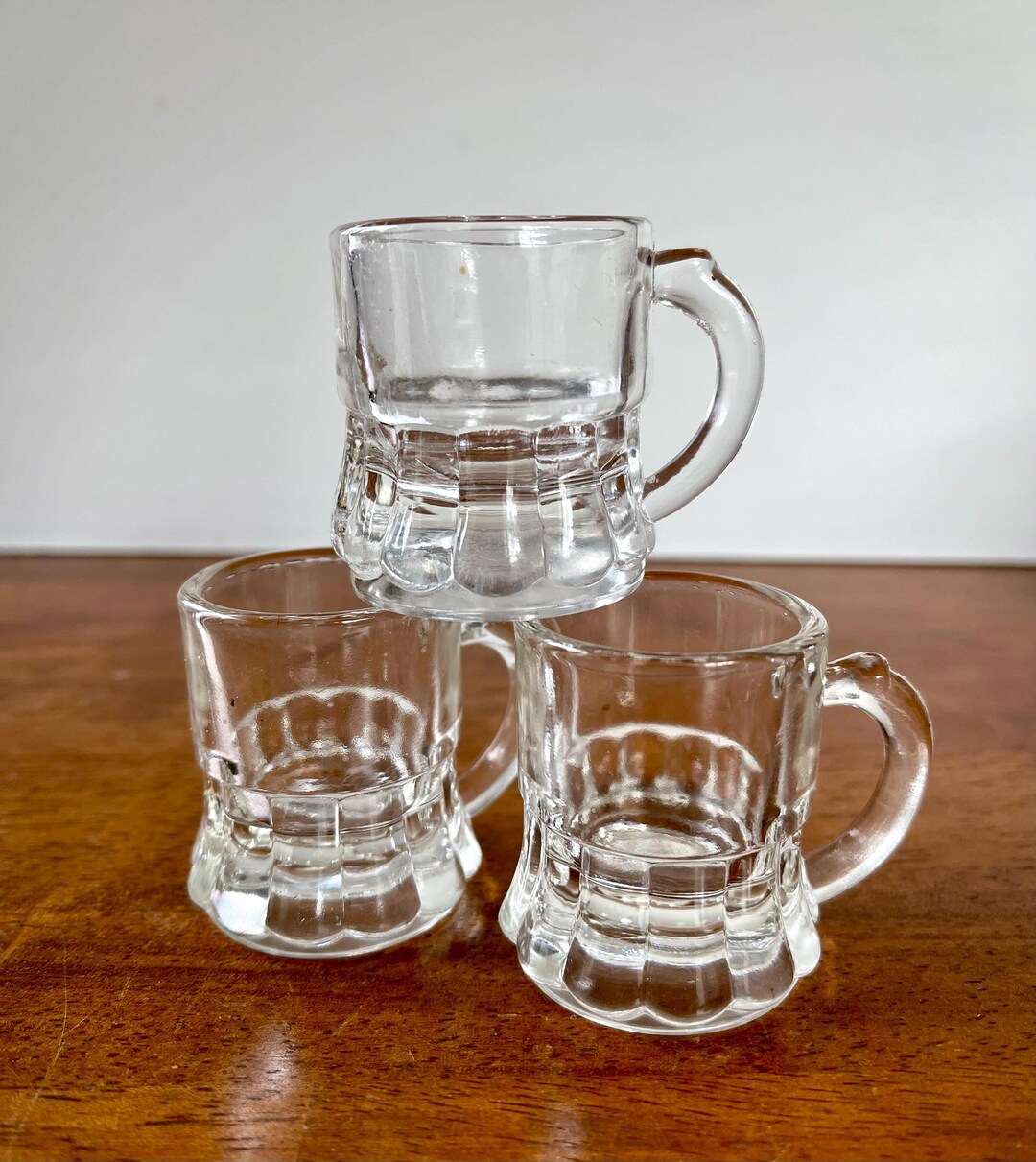 Vintage Pressed Glass Mini Beer Mug 1oz Shot Glasses Set of 3 - Etsy