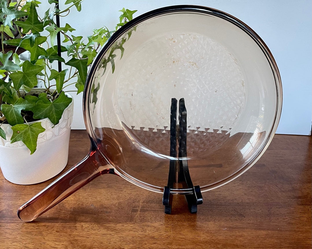 VISION Corning Ware Brown Glass France 10 Skillet Fry Pan With Waffle ...