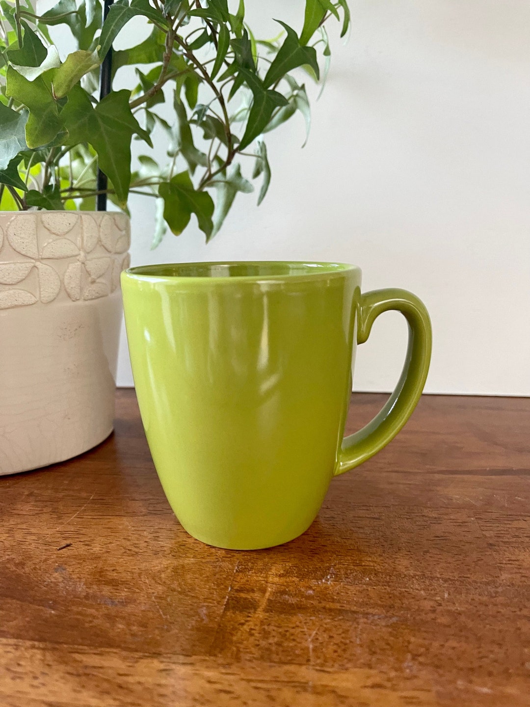2 Vintage Corelle Stoneware Coffee Mugs: Lime Green Retro Cups - Etsy UK