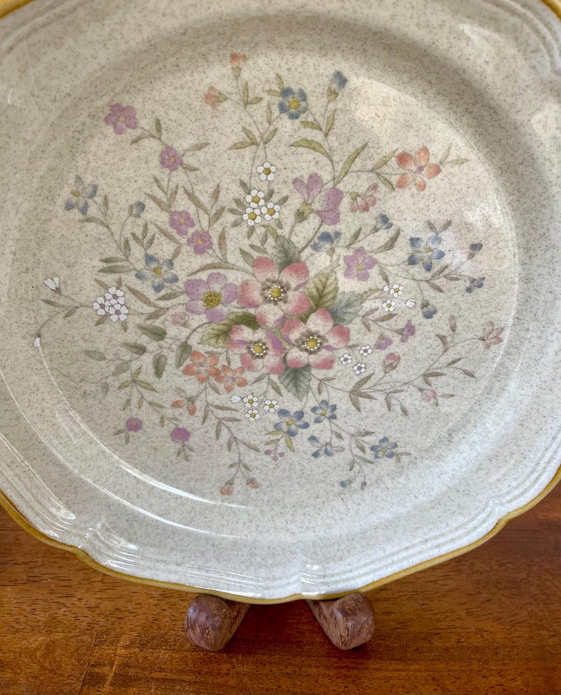 Mikasa Garden Club Dinner Plates: Pink Floral Set of 4 - Etsy Canada