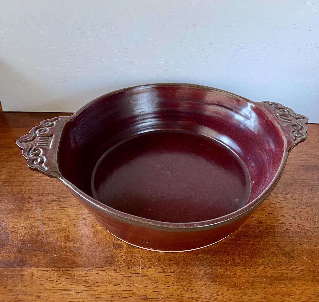 Full Moon Pottery Drip Glaze Stoneware Bowl: Rustic Folk Art, 9.5" - Etsy