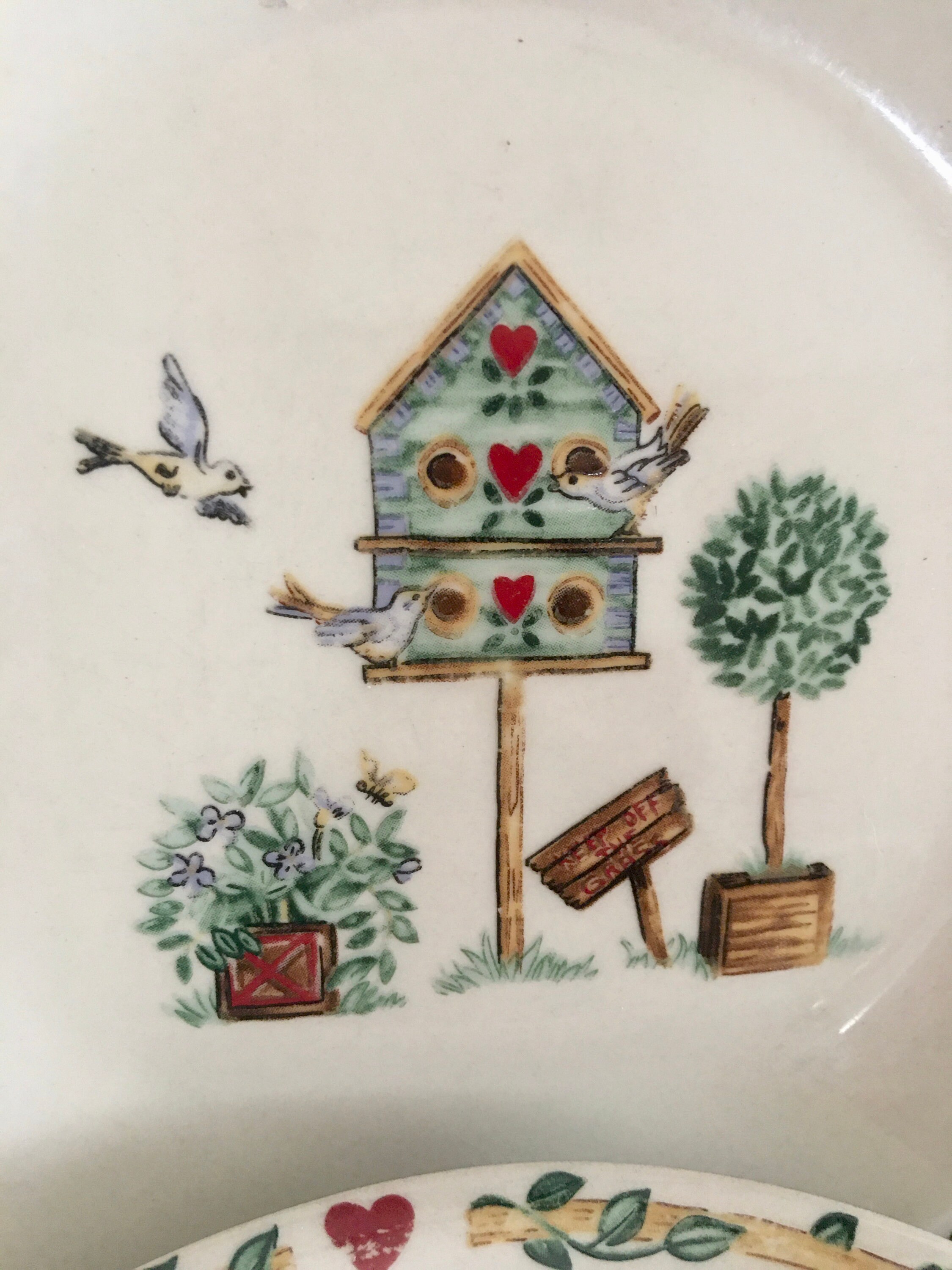 4 Thompson Pottery Birdhouse Salad Plates Vintage Plates | Etsy