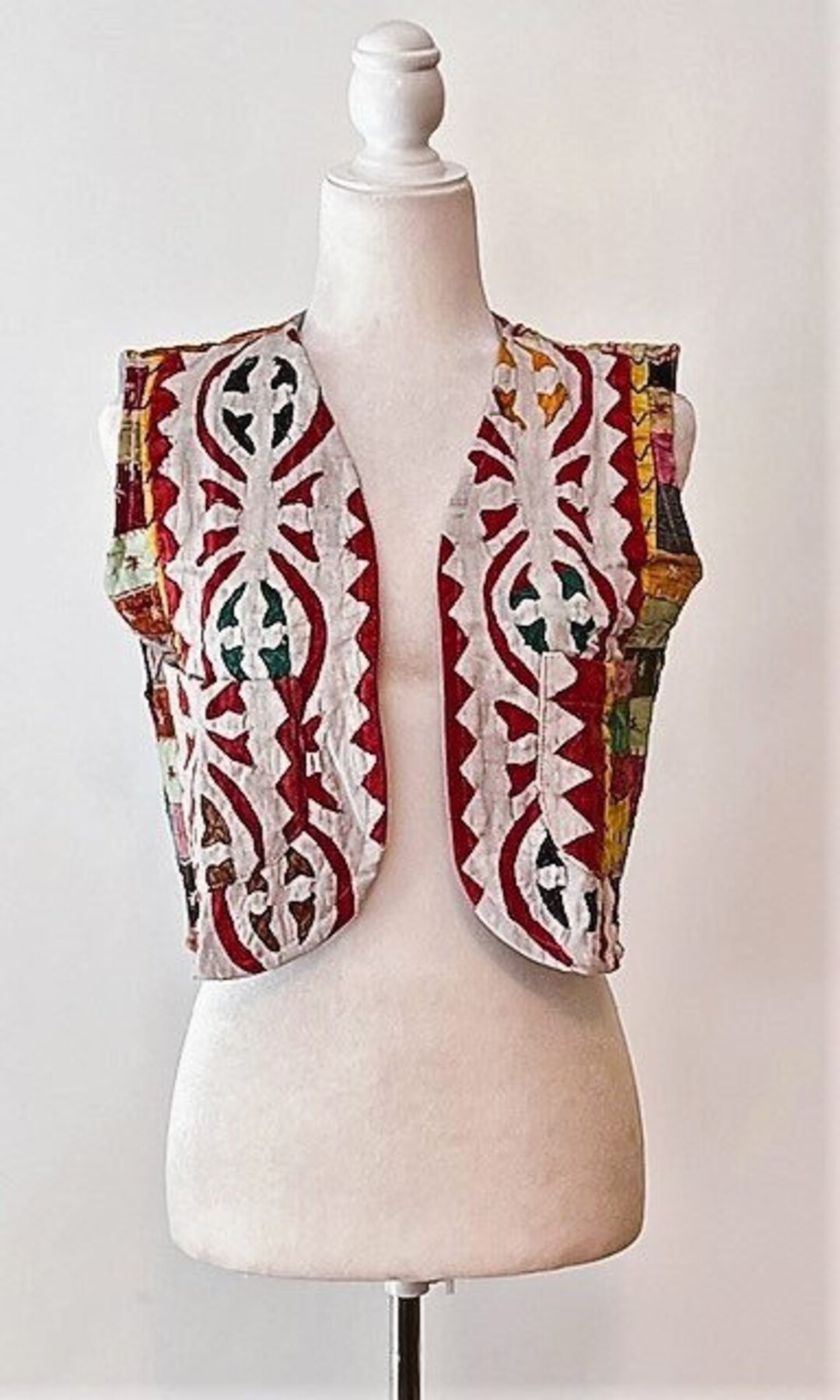 Patchwork Short Kantha Vest (cutwork) - Etsy