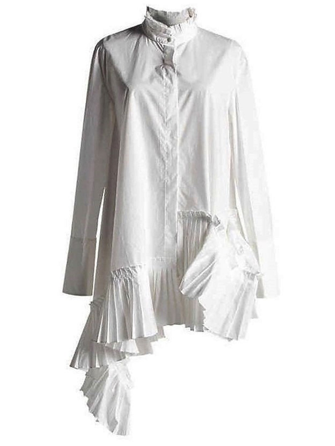 Great White Shirt With Asymmetrical Hem available in Black - Etsy