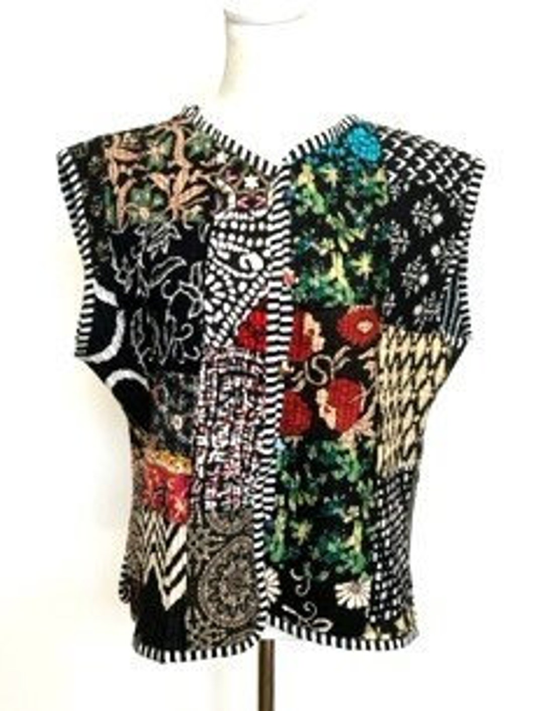 Designer Handmade Patchwork Vests (reversible Stripe) - Etsy