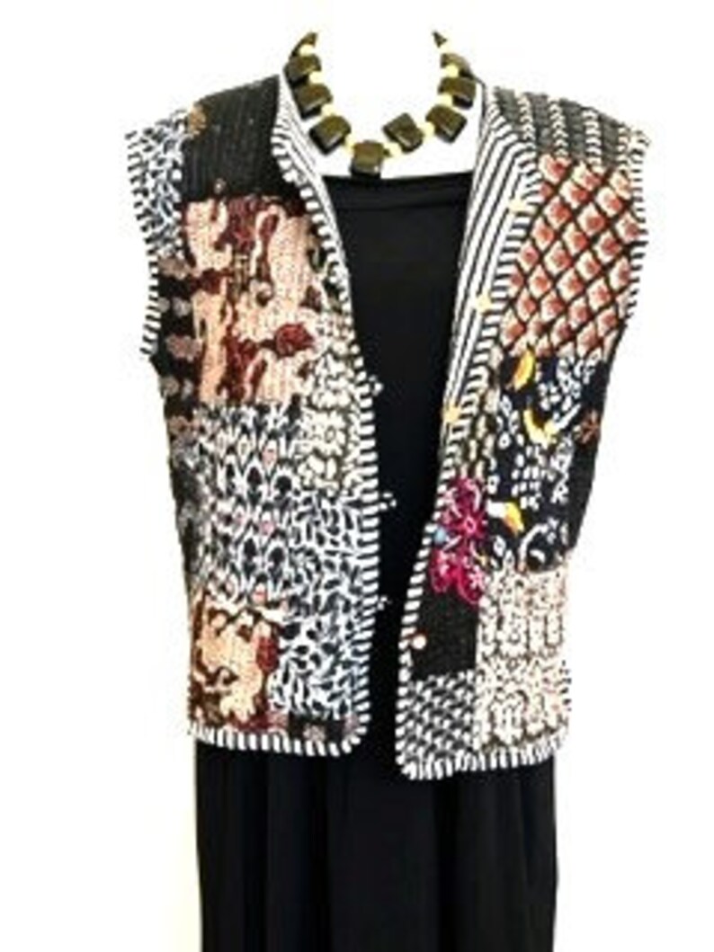 Designer Handmade Patchwork Vests reversible Stripe - Etsy